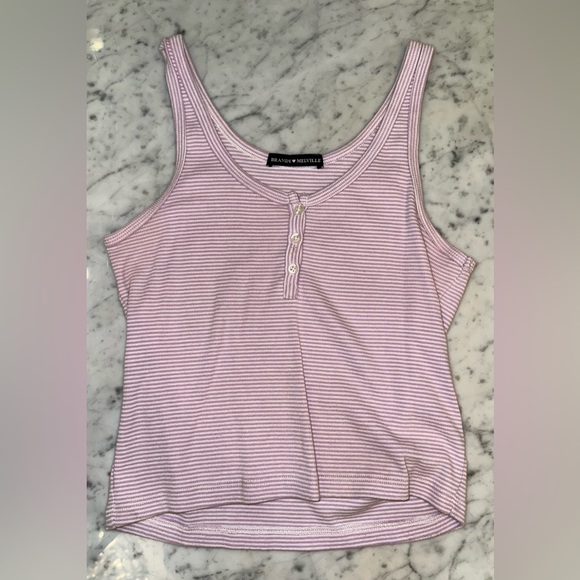 Brandy Melville | Tops | Pink Striped Brandy Melville Tank Top | Poshmark